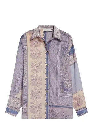 Zimmermann Lucky Bandana Print Relaxed Shirt - Blue Bandana