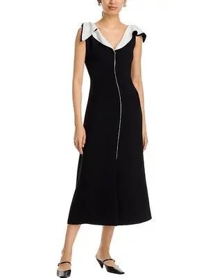 Altuzarra Jophee Silk Midi Dress - Black