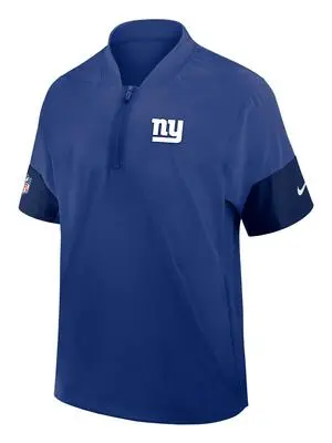 Nike New York Giants Sideline Coach Nfl 1/2-zip Short-sleeve Jacket - Blue