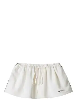 Miu Miu Cotton-jersey Mini Skirt - White