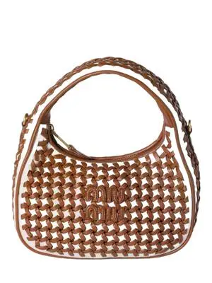 Miu Miu Wander Woven Shoulder Bag - Brown