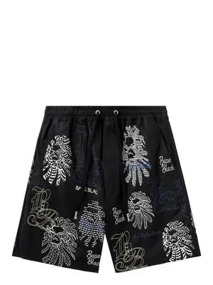 A BATHING APE Graphic Stitch Shorts - Black
