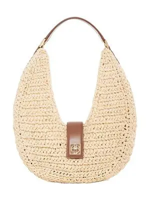 ANINE BING ANINE BING Lou Monogram Bag Natural With Cognac