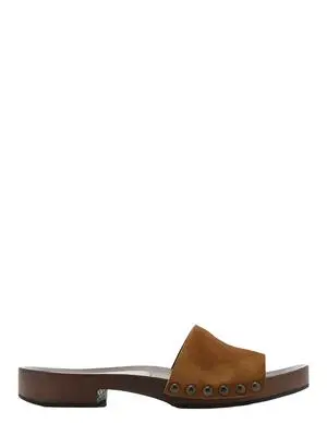 Miu Miu Suede Clogs - Brown