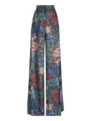MARIA ELENA VILLAMIL MARIA ELENA VILLAMIL Bambu Printed Silk Twill Wide-Leg Pants