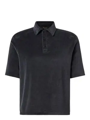 Loro Piana Murano Cotton And Silk Velour Polo Shirt - Blue