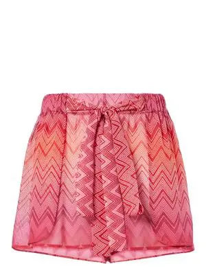 Missoni Zigzag Printed Silk Shorts - Red