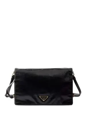 Prada Medium Leather Shoulder Bag - Black