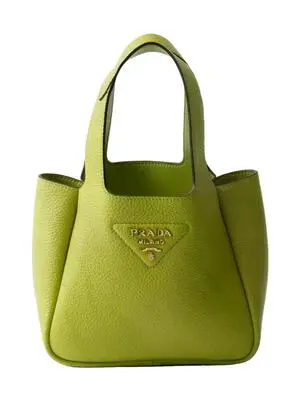 Prada Mini Leather Tote Bag - Green
