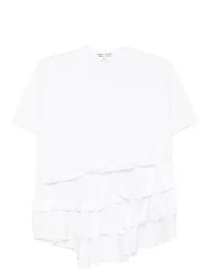 Comme Des Garçons Asymmetric Ruffled T-shirt - White