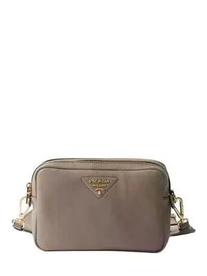 Prada Small Leather Shoulder Bag Brown