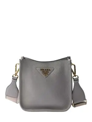 Prada Mini Leather Shoulder Bag - Grey