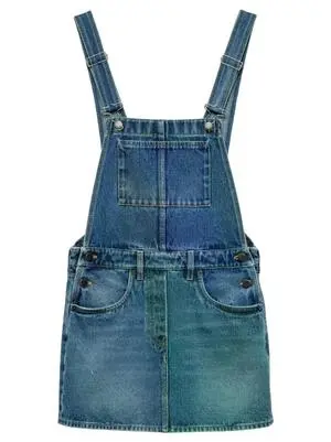 Prada Denim Pinafore Mini Dress - Blue