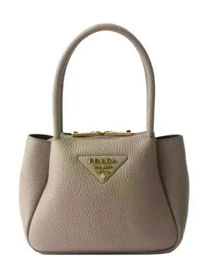 Prada Mini Leather Tote Bag - Brown