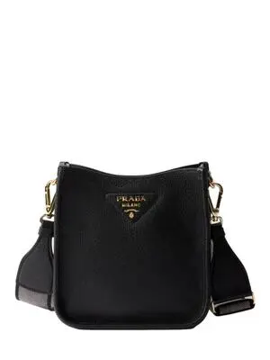 Prada Mini Leather Shoulder Bag - Black