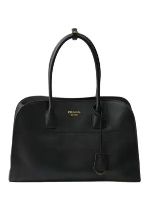 Prada Large Leather Tote Bag - Black