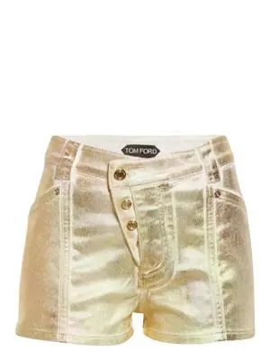 TOM FORD Metallic Shorts - Gold