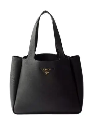 Prada Medium Leather Tote - Black
