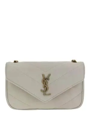 Saint Laurent Mini Lou Lou Crossbody Bag - Neutrals