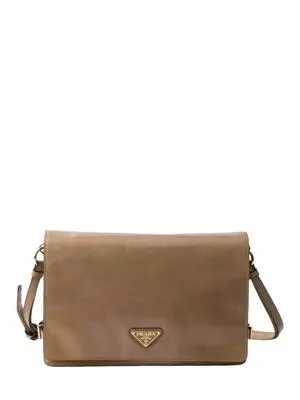 Prada Medium Leather Shoulder Bag - Neutrals