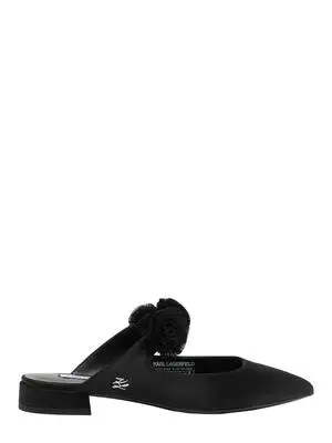 Karl Lagerfeld 25mm Kerrie Floral-appliqué Mules - Black