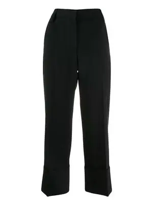 Valentino Garavani Pleated Cropped Trousers - Black
