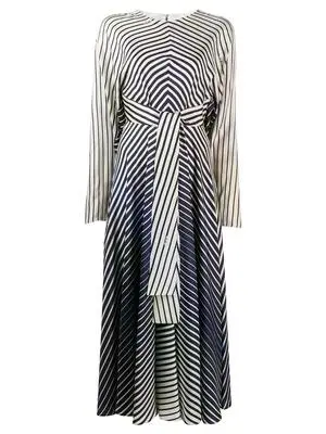 Valentino Garavani Stripe Tie-waist Maxi Dress - Neutrals