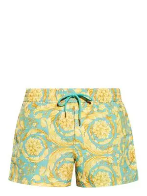 Versace Printed Swim Shorts - Yellow