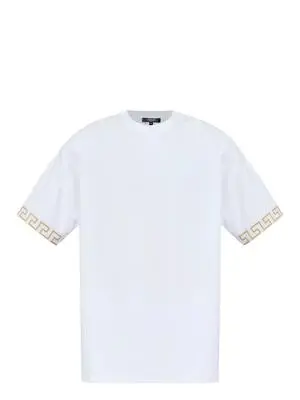 Versace Embellished-cuffs T-shirt - White