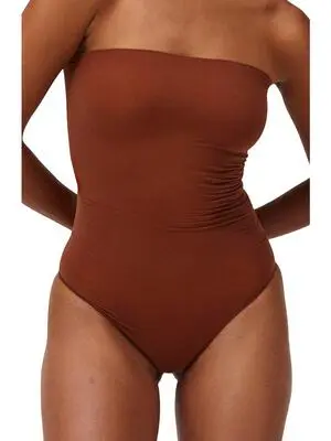 NOODY Ultra-Thin Strapless Bodysuit Brown