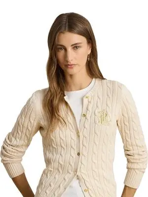 Ralph Lauren Cable-knit Cotton Cardigan - Mascarpone Cream