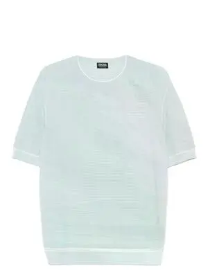 Zegna Short-sleeve Crewneck Sweater - Blue