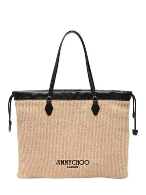 JIMMY CHOO Large Drawstring Tote Bag - Neutrals