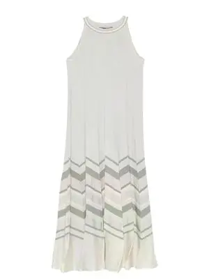 D.EXTERIOR Chevron-Pattern Midi Dress