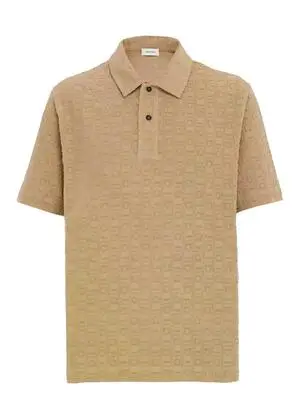 FERRAGAMO Monogram-pattern Polo Shirt - Neutrals