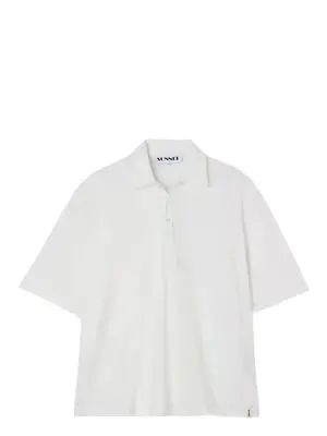 Sunnei Ribbed-knit Polo Shirt - White