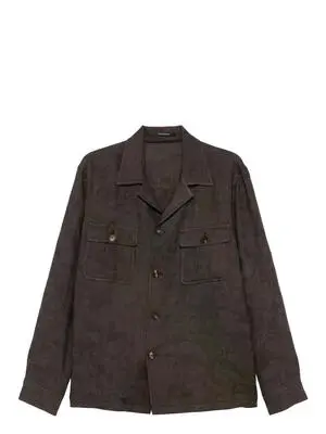 Tagliatore Camp-collar Shirt - Brown