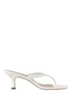 Staud Freja Leather Sandals - White