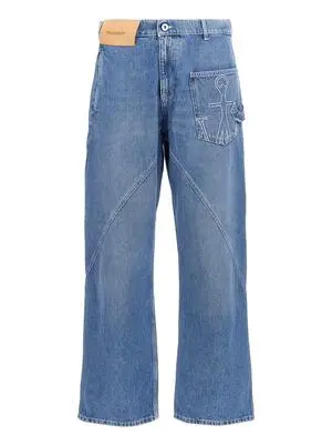 JW Anderson Cotton Denim Twisted Workwear Jeans - Blue