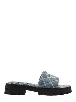 Marc Jacobs Quilted Denim Slides - Blue