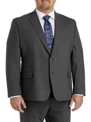 Michael Kors Big & Tall Pinstripe Suit Jacket - Grey