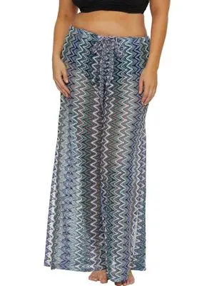 BECCA® By Rebecca Virtue Open Knit Cover-up Pants - Aqua Sea Multi