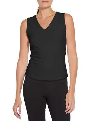 Lyssé Essentials Cool-fresh™ Jersey V-neck Tank - Black