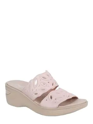 LIFESTRIDE Platform Wedge Slide Sandal - White