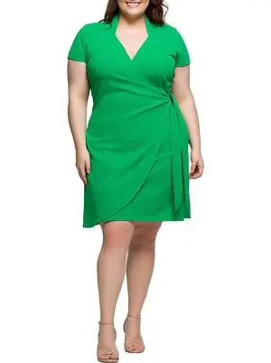 24SEVEN COMFORT APPAREL Wrap Dress Green