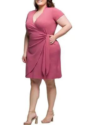 24SEVEN COMFORT APPAREL Wrap Dress Rose