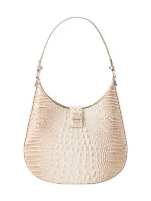 Brahmin Croc Embossed Leather Fallon Shoulder Bag - Contour
