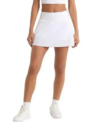 Zella High Waist Pleated Skort With Built-in Shorts - White