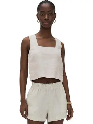 Rails Akira Linen Top - Heathered Flax