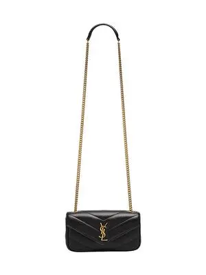 Saint Laurent Loulou Mini Chain Bag - Noir